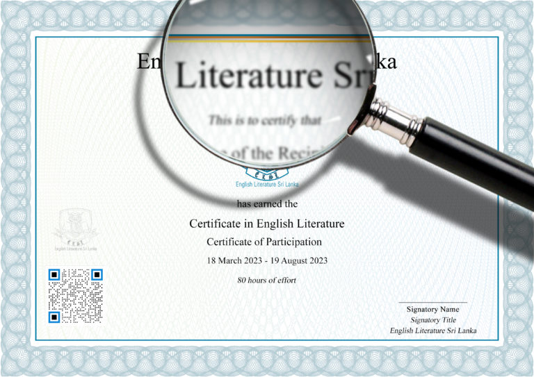 Certificates – English Literature Sri Lanka